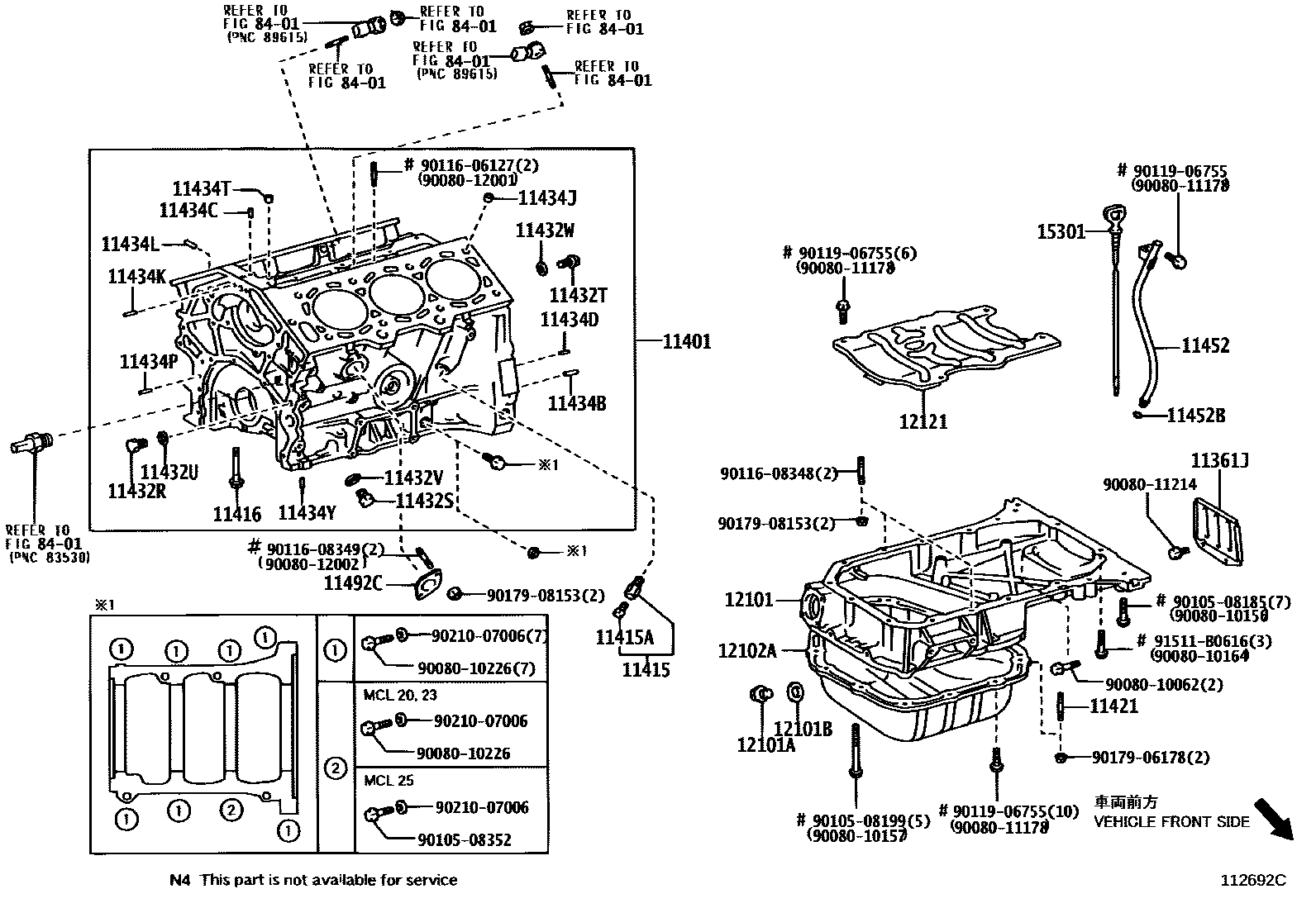 Cylinder block for Toyota Sienna MCL20L-PFAQKK, 09.2005 - 12.2006 ...
