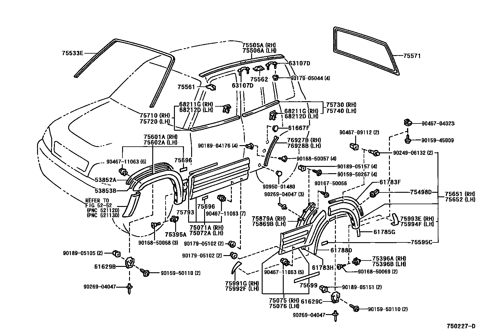 Moulding for Toyota RAV4 SXA11L-AWMGKA, 11.1995 - 08.2000 - Toyota ...