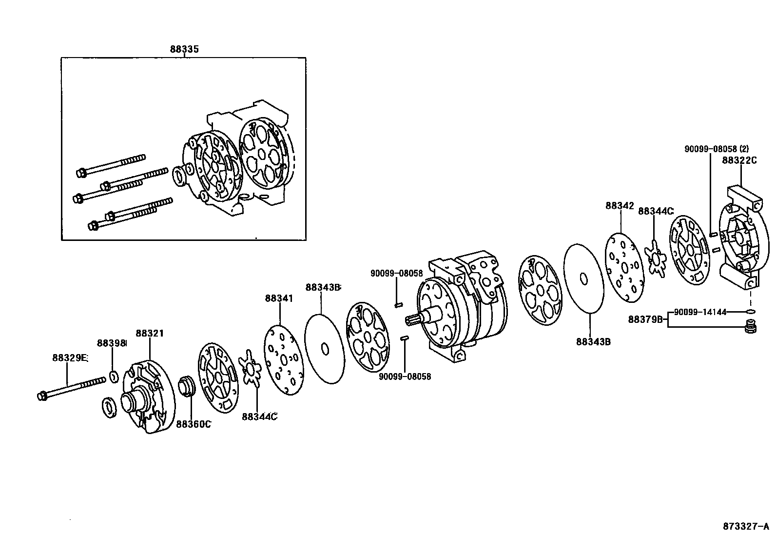 Heating & air conditioning - compressor for Lexus IS200 XE10, 1 ...