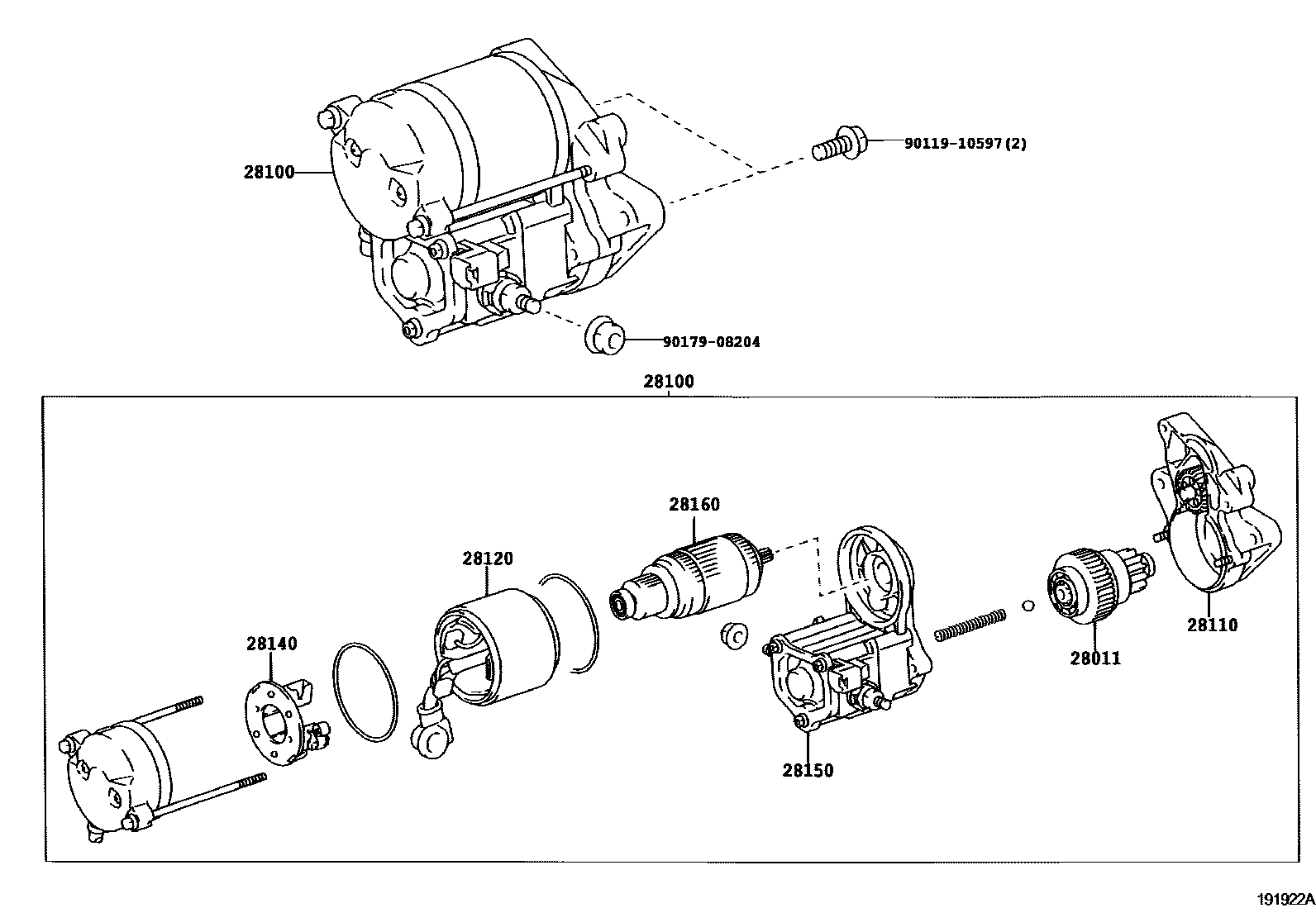 Starter for Lexus LS430 XF30, 3 generation, restyling 09.2003 - 07.2006 ...