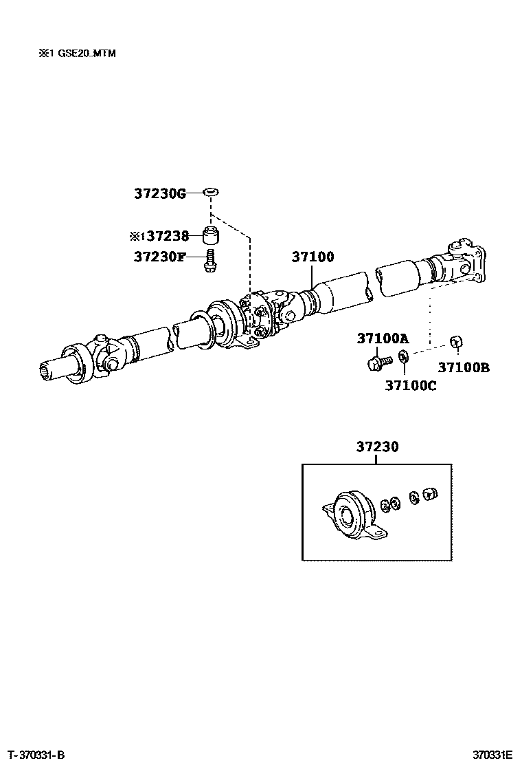 Propeller shaft & universal joint for Lexus IS250 XE20, 2 generation 01 ...