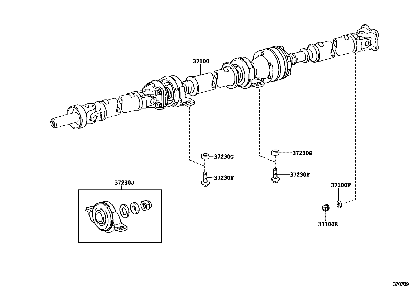 Propeller shaft & universal joint for Lexus RX350 AL10, 3 generation ...
