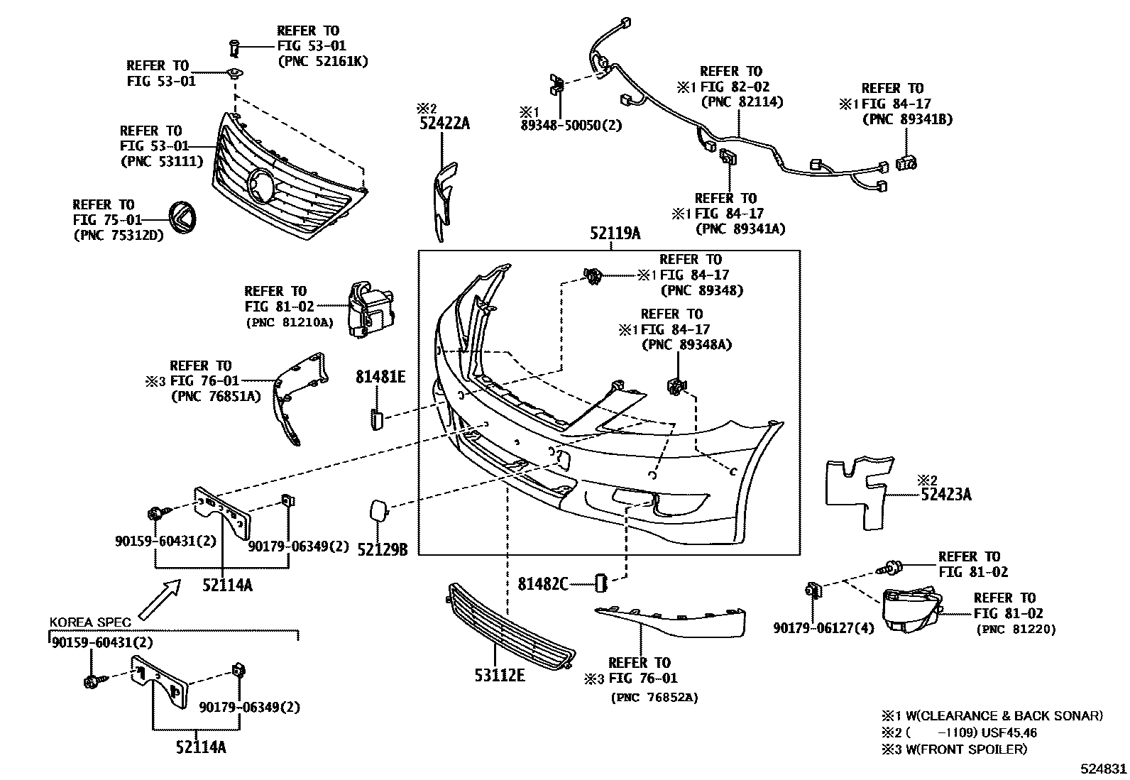 Front bumper & bumper stay for Lexus LS460L XF40, 4 generation ...