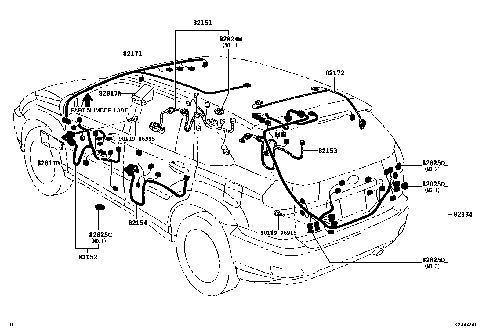 Wiring & clamp for Lexus RX350 XU30, 2 generation, restyling 04.2006 ...