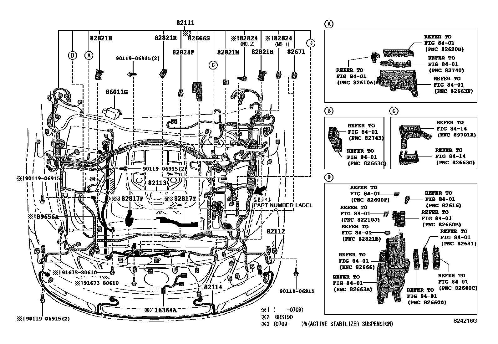 Wiring & clamp for Lexus GS300 S190, 3 generation 01.2005 - 08.2006 ...
