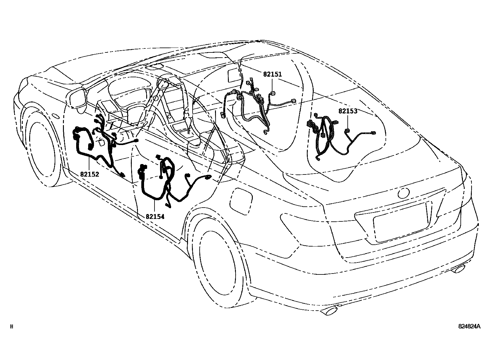Wiring & clamp for Lexus ES350 XV40, 5 generation 02.2006 - 12.2008 ...